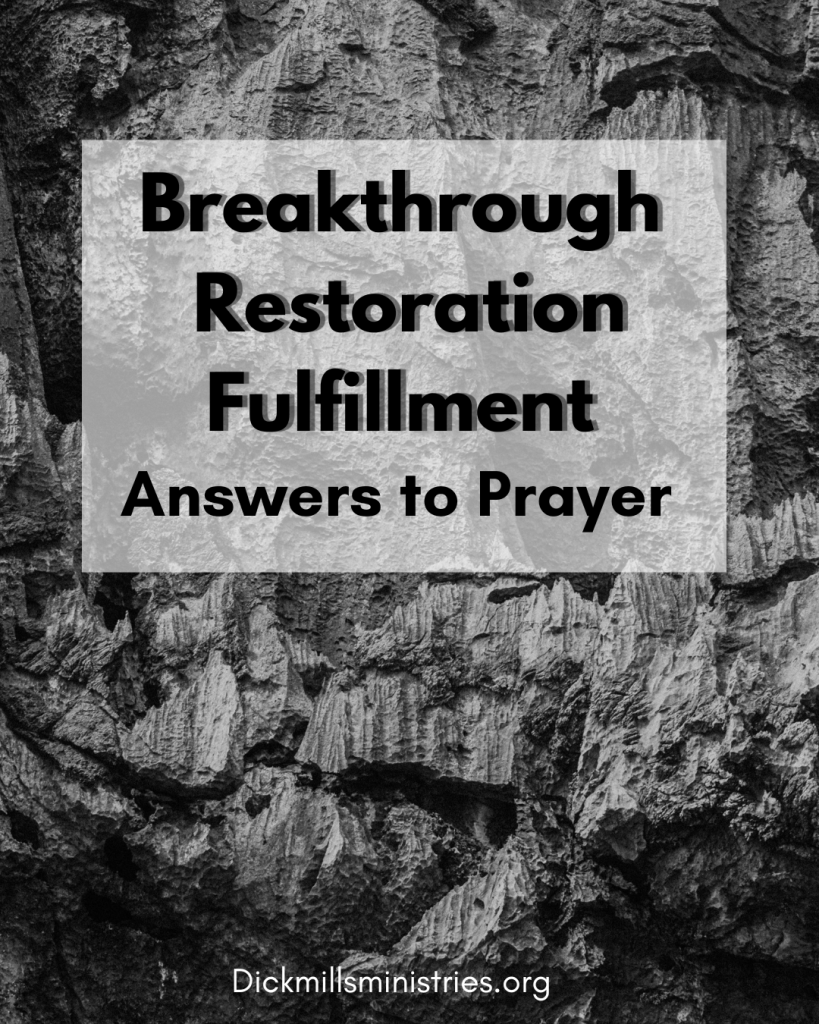 Restoration Is Set in Motion — A Word for This Year – Dick Mills